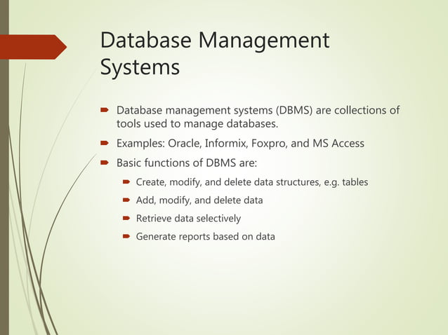 Database Concepts and Components | PPTX | Databases | Computer Software and Applications
