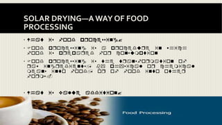 Solar Drying—A Way of Food Processing | PPTX