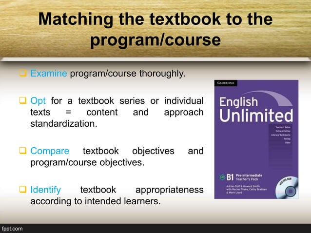 Textbook Selection In Elt Ppt