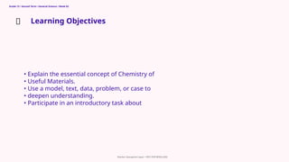 Comprehensive Grade 12 Chemistry of Useful Materials Lesson Plan | PPTX