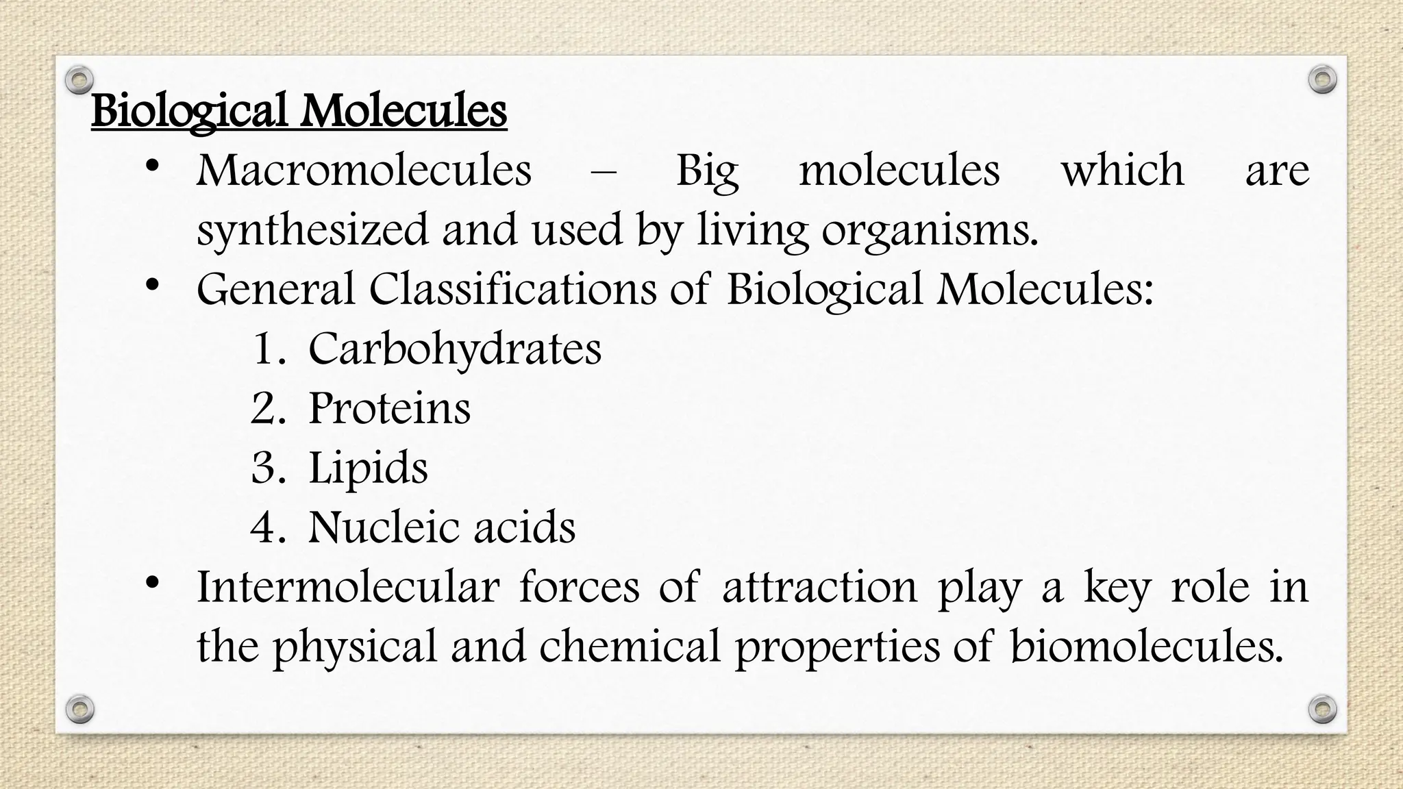 Week 03-Physical-Science Biological Molecules | PPT