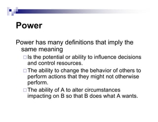 Power and Influence | PDF