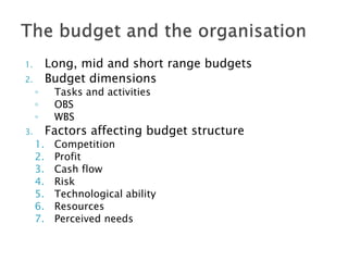 Resourcing and Budgeting | PPTX