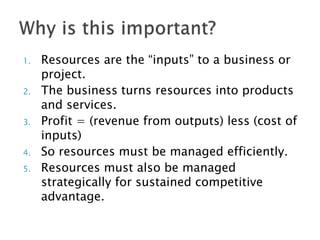 Resourcing and Budgeting | PPTX