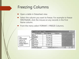 Working with Data in a Table File | PPT