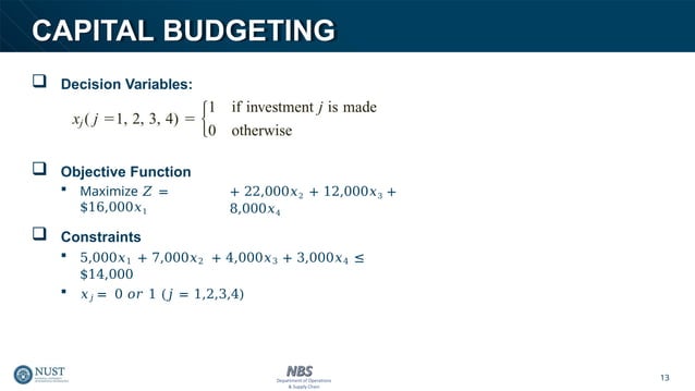 integerS programming OperaTIONS RESEARCH | PPT