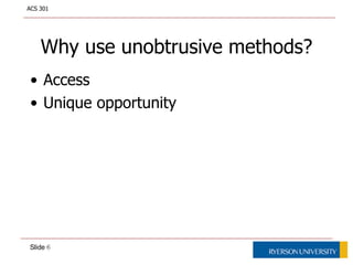 Unobtrusive research methods | PPT