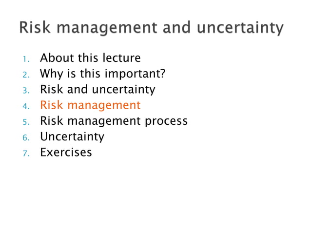 Project Risk Management and Uncertainty | PPTX