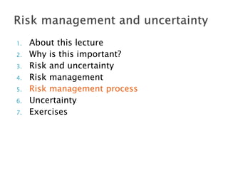 Project Risk Management and Uncertainty | PPTX