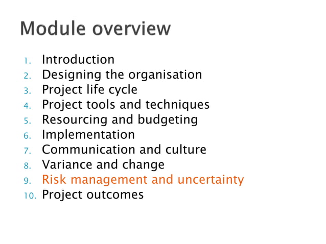 Project Risk Management and Uncertainty | PPTX