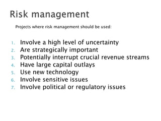 Project Risk Management and Uncertainty | PPTX