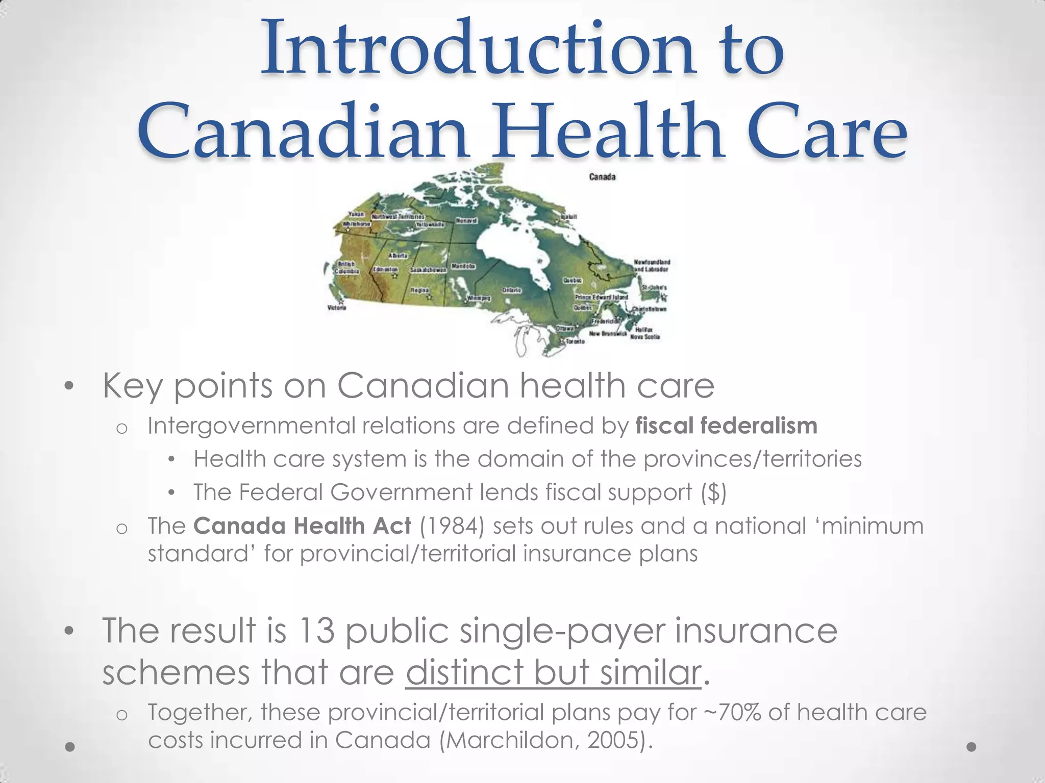 Lecture 1 - Introduction to Canadian Health Care | PPTX