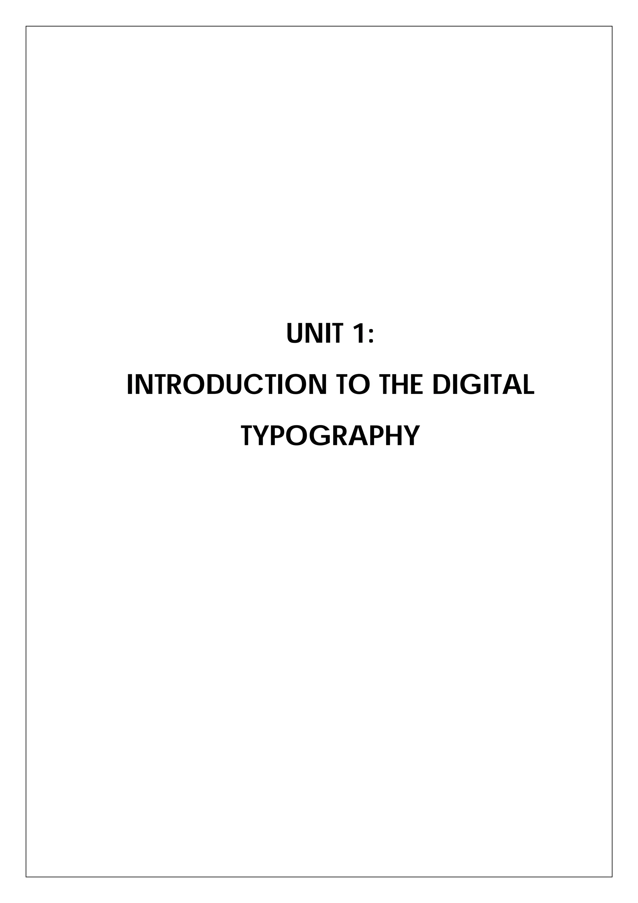 Introduction to the Digital Typography | PDF