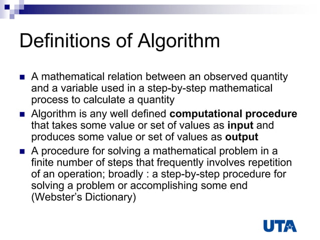 DESIGN AND ANALYSIS OF ALGORITHMS | PPT