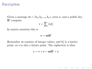 Lattice Based Cryptography-Week 1 | PPT