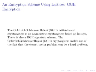 Lattice Based Cryptography-Week 1 | PPT