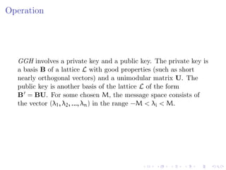 Lattice Based Cryptography-Week 1 | PPT