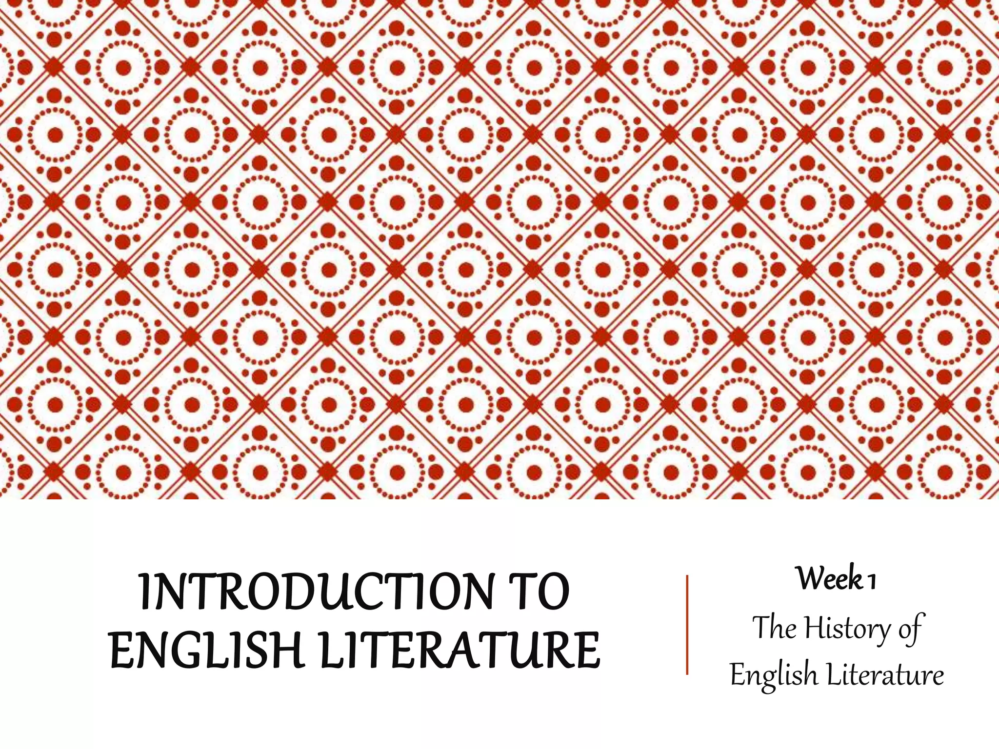 Introduction to English Literature | PPTX