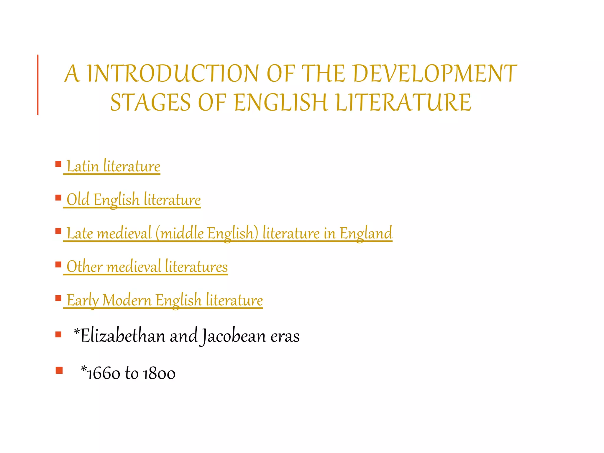 Introduction to English Literature | PPTX