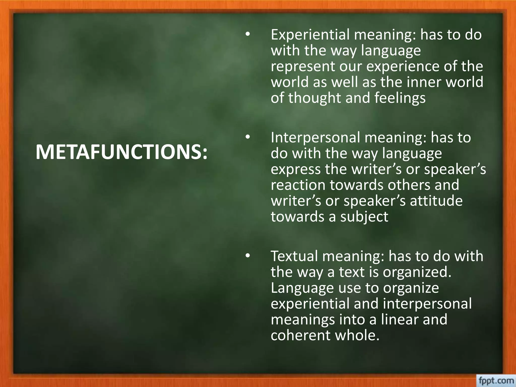 Week 1 - functional grammar | PPT