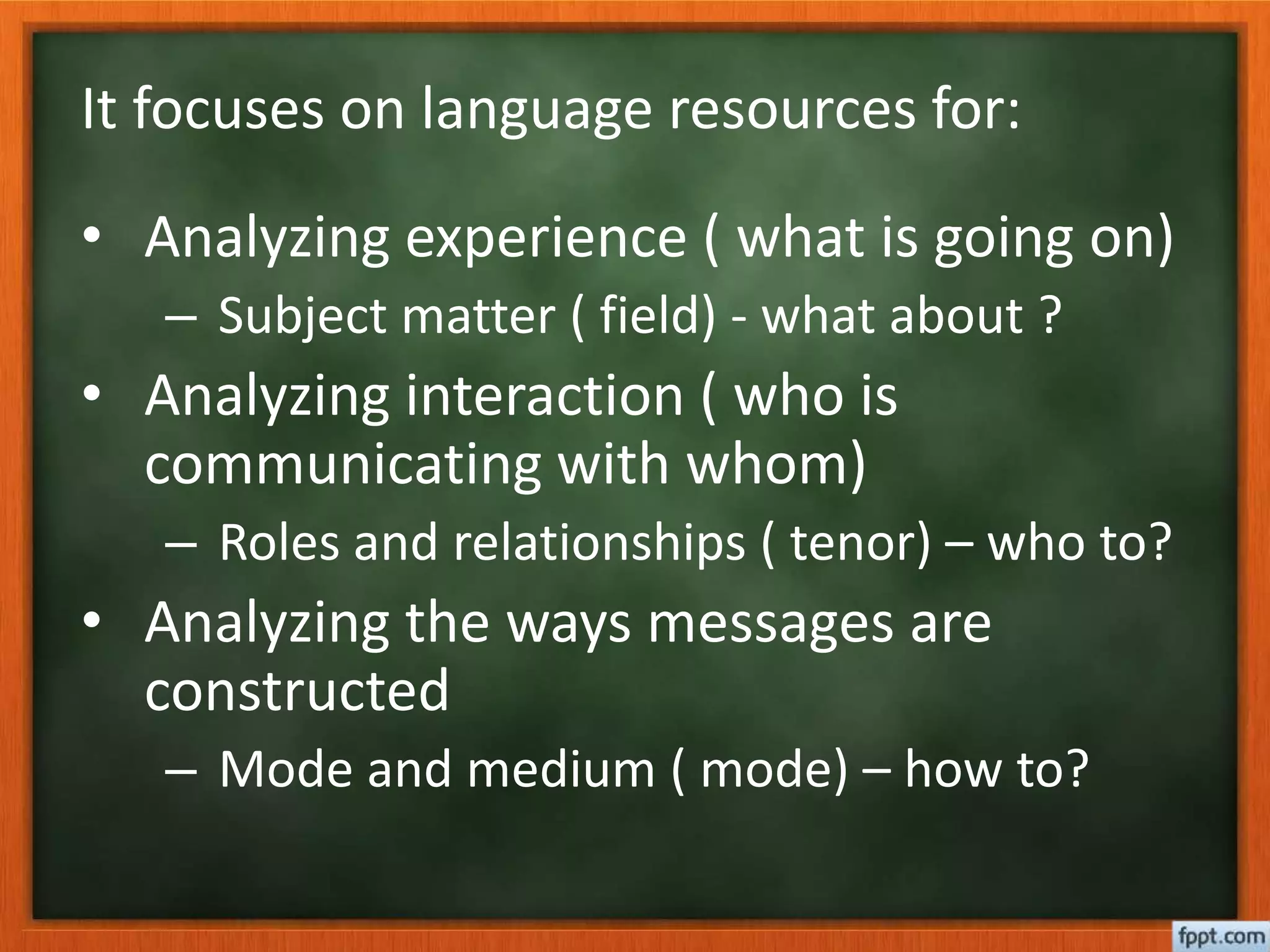 Week 1 - functional grammar | PPTX