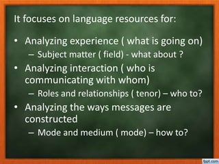 Week 1 - functional grammar | PPT