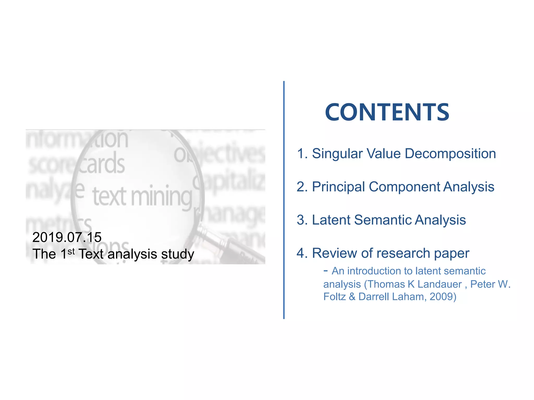 Latent Semantic Analysis(LSA) | PDF | Science