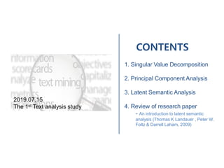 Latent Semantic Analysis(LSA) | PDF