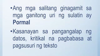 Kahulugan at katangian ng Akademikong Pagsulat | PPTX
