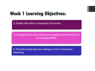 Week 1.1 personal integrity and social responsibility | PDF