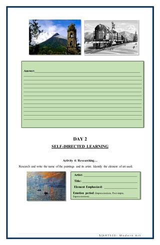 Arts10: Modern Art First Quarter Blended Learning Module | DOCX