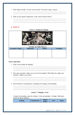 Arts10: Modern Art First Quarter Blended Learning Module | PDF