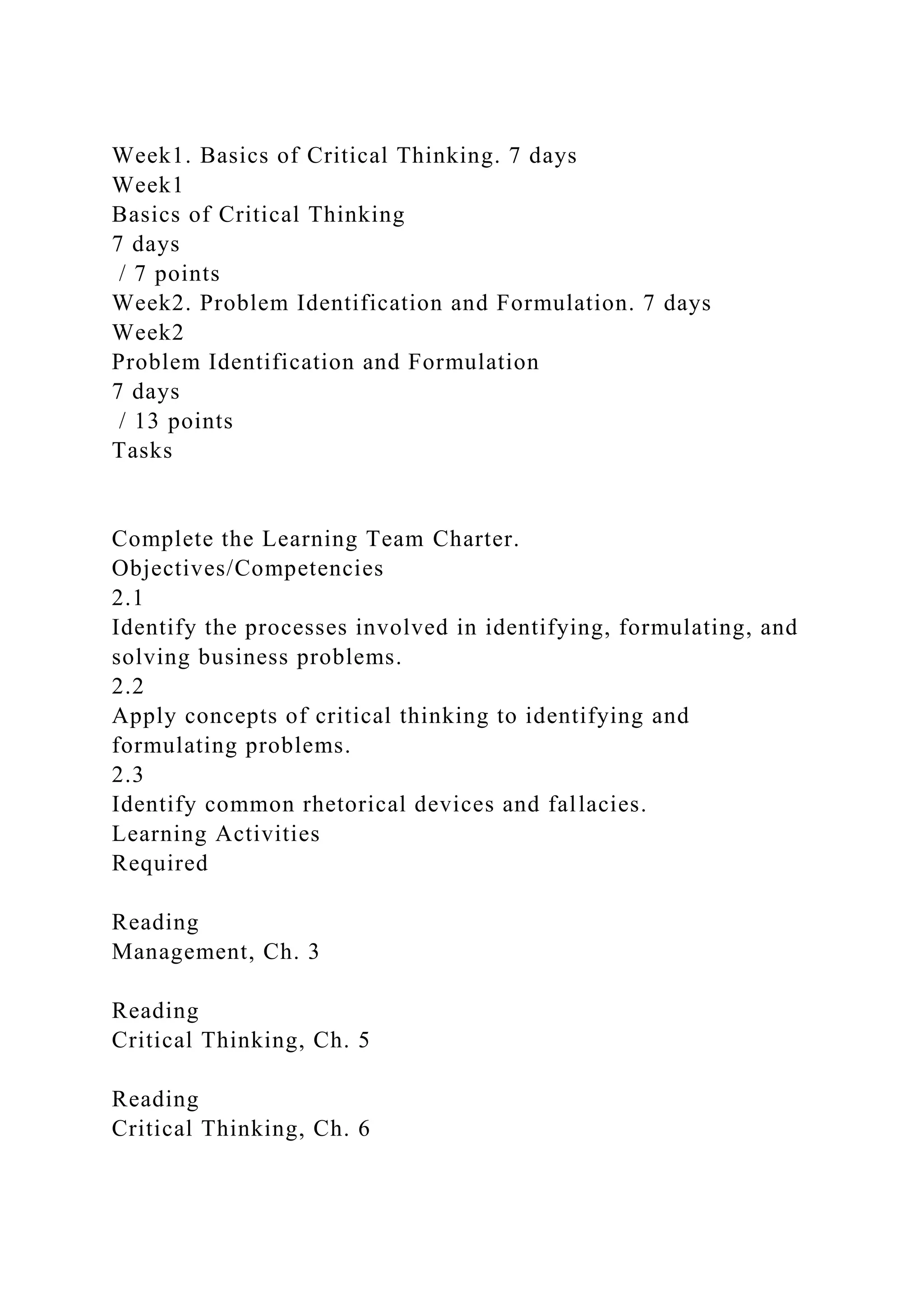 Week1. Basics of Critical Thinking. 7 daysWeek1Basics of Critica.docx