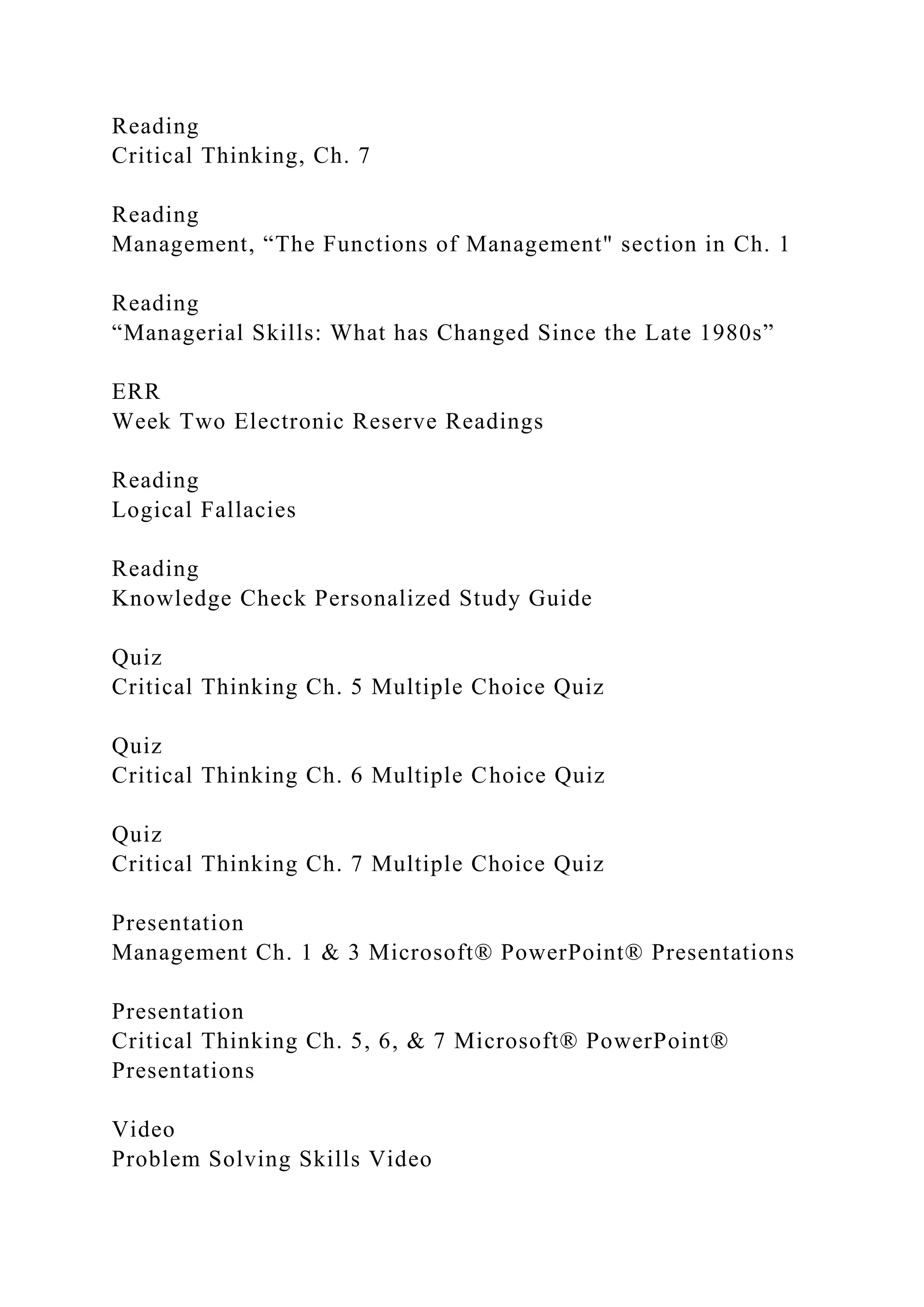 Week1. Basics of Critical Thinking. 7 daysWeek1Basics of Critica.docx ...