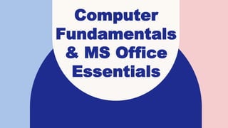 introduction to computer fundamentals | PPTX