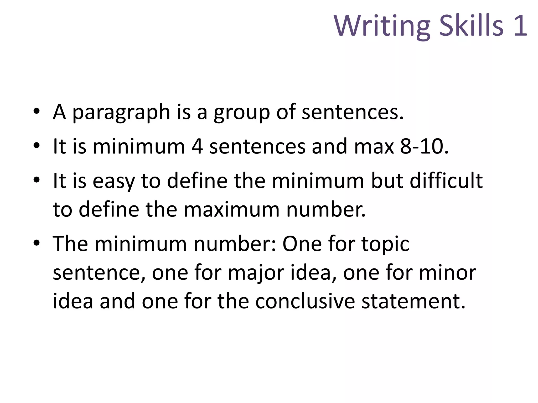 Writing skills 1 | PPTX