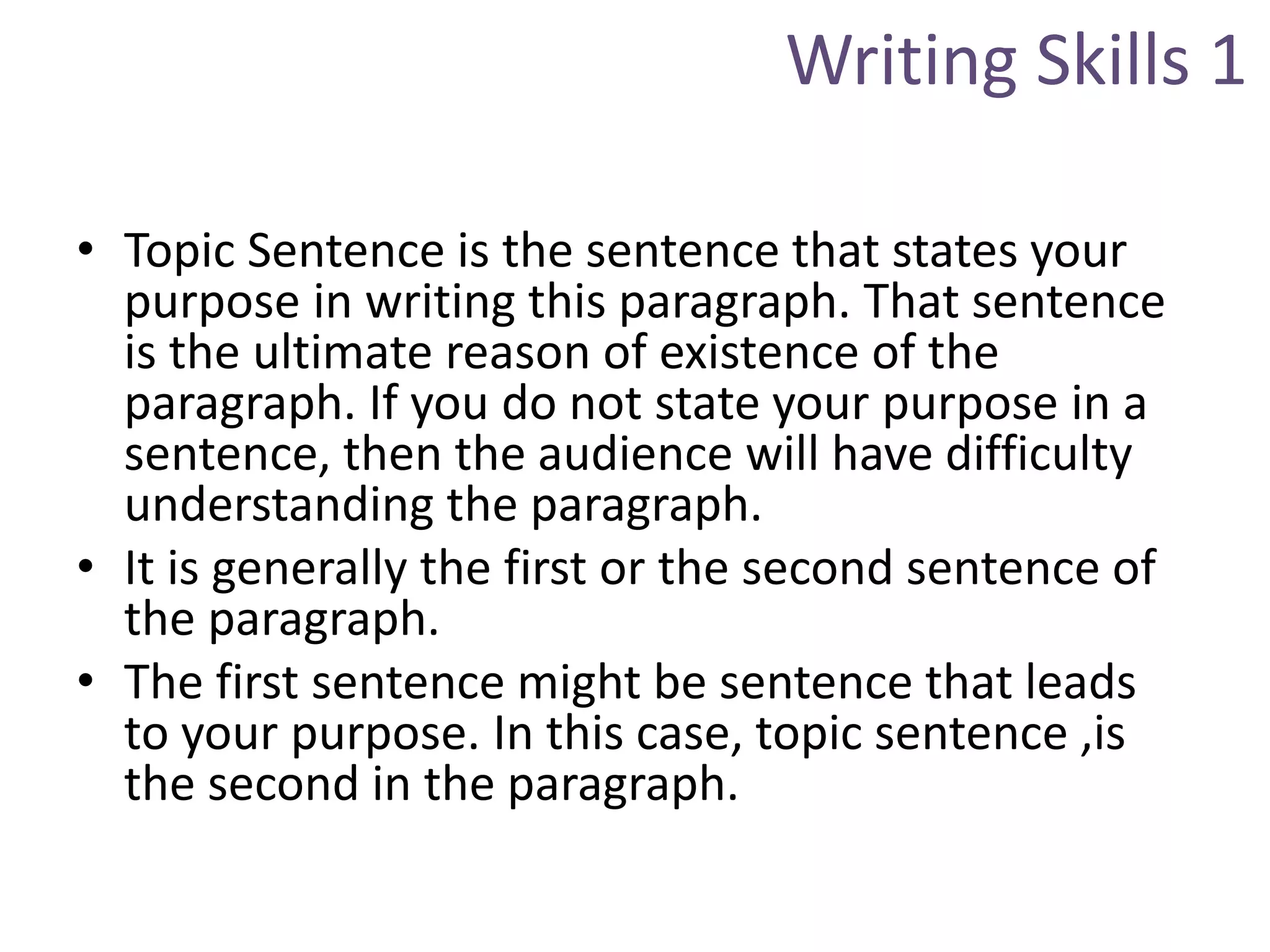 Writing skills 1 | PPTX