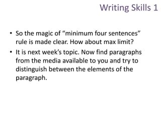 Writing skills 1 | PPTX