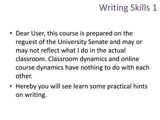 Writing skills 1 | PPTX