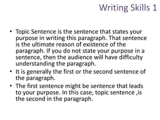 Writing skills 1 | PPTX