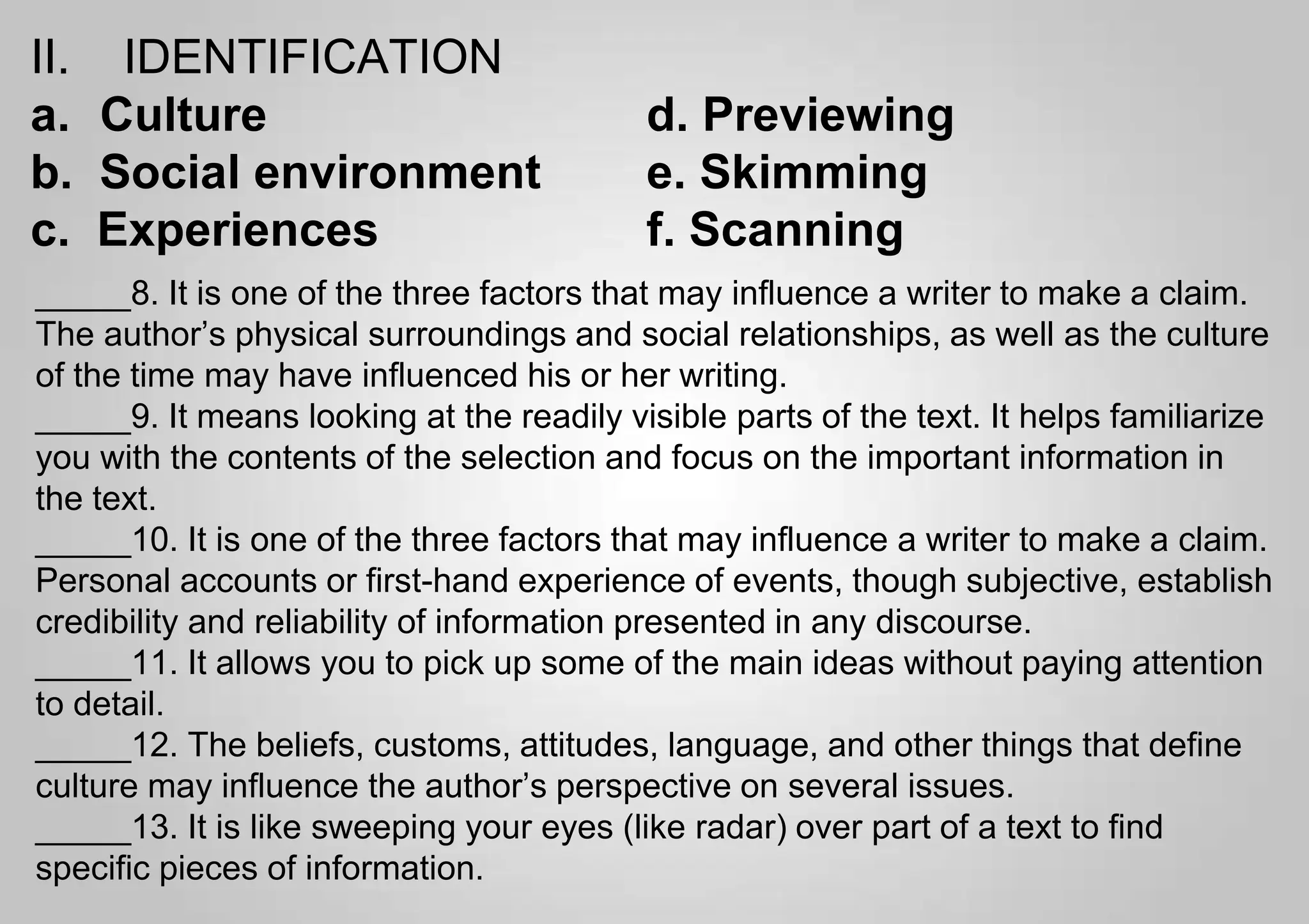 WEEK 1.READING AND WRITING SKILLS-GRADE 11pptx | PPTX