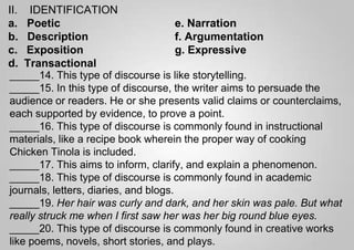 WEEK 1.READING AND WRITING SKILLS-GRADE 11pptx | PPT