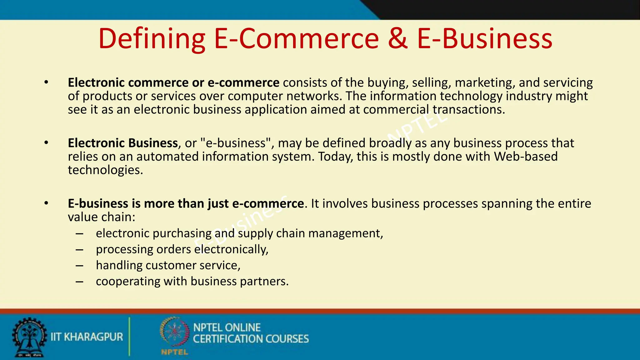 NPTEL E BUSINESS NOTES Week1 for moocs.. | PDF