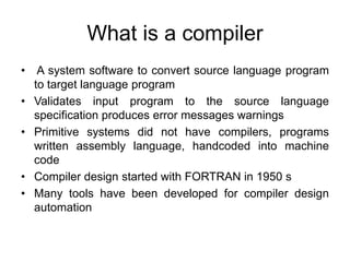Introduction to compiler design, PPT-1, MODULE 1 | PPT
