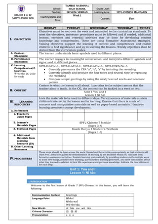 SPFL -Chinese mandarin 7 Lesson plan week 1.docx