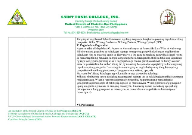 Week1 banghay ralin sa grade 11 filipino | DOCX