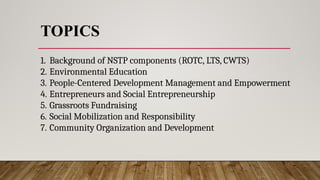 national training service program mandated | PPTX