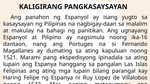 KALIGIRANG PANGKASAYSAYAN NG PANITIKAN SA PANAHON NG PANANAKOP NG ...