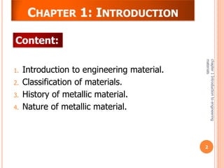 Week 1.3 chapter 1 introduction to engineering materials | PDF