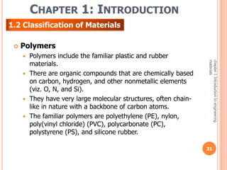 Week 1.3 chapter 1 introduction to engineering materials | PDF